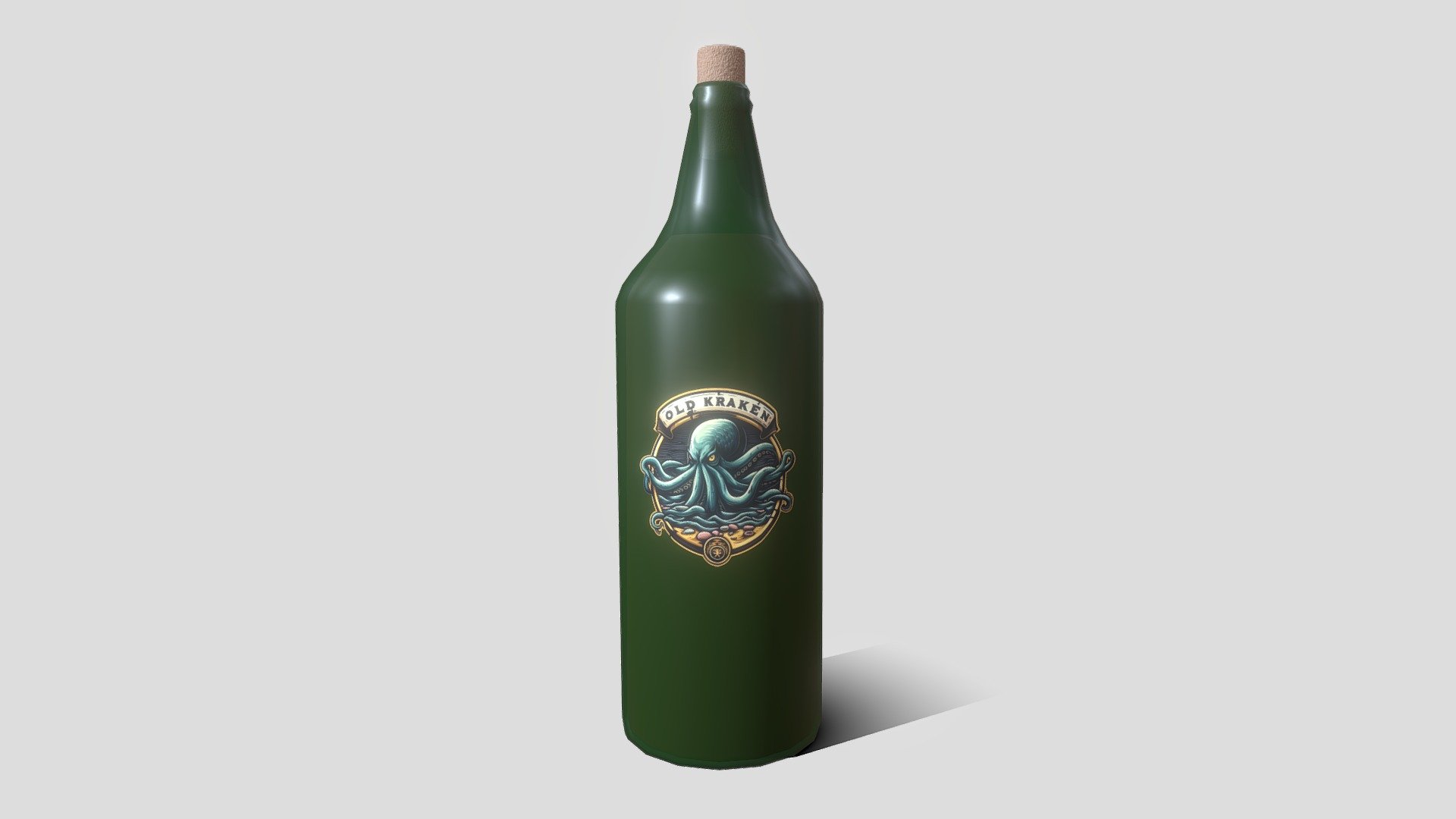 Old pirate glass bottle with liquid.Game ready - Download Free 3D model ...