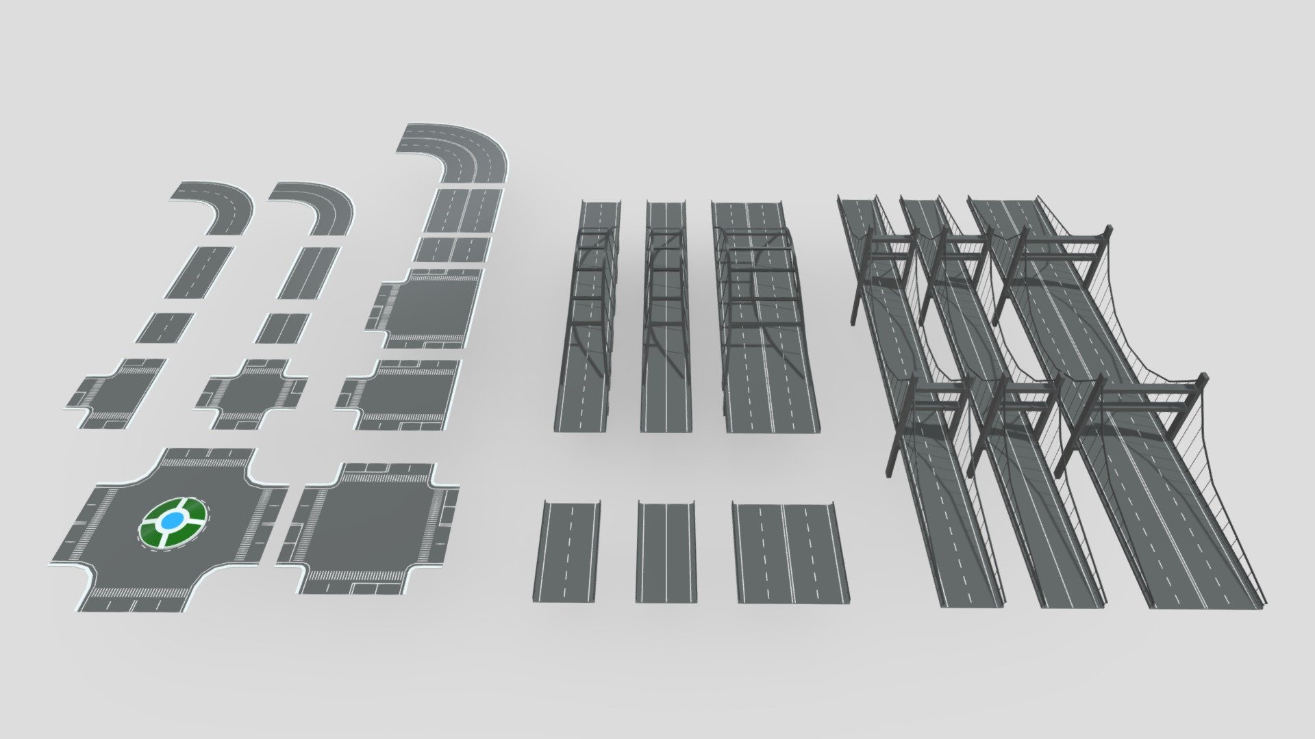 Bridge - Road Modules Low-poly - Buy Royalty Free 3D model by Venus9 ...