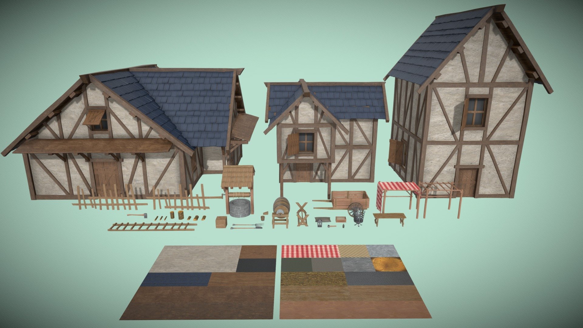 Medieval village scene - Download Free 3D model by Speed (@Speeedd ...