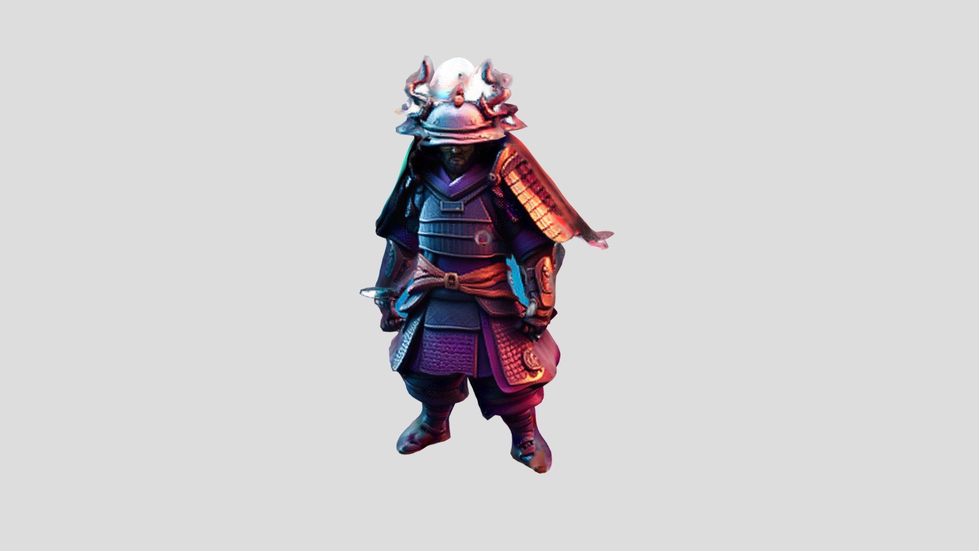 Neon Samurai Warrior A colorful, neon samurai - Download Free 3D model ...