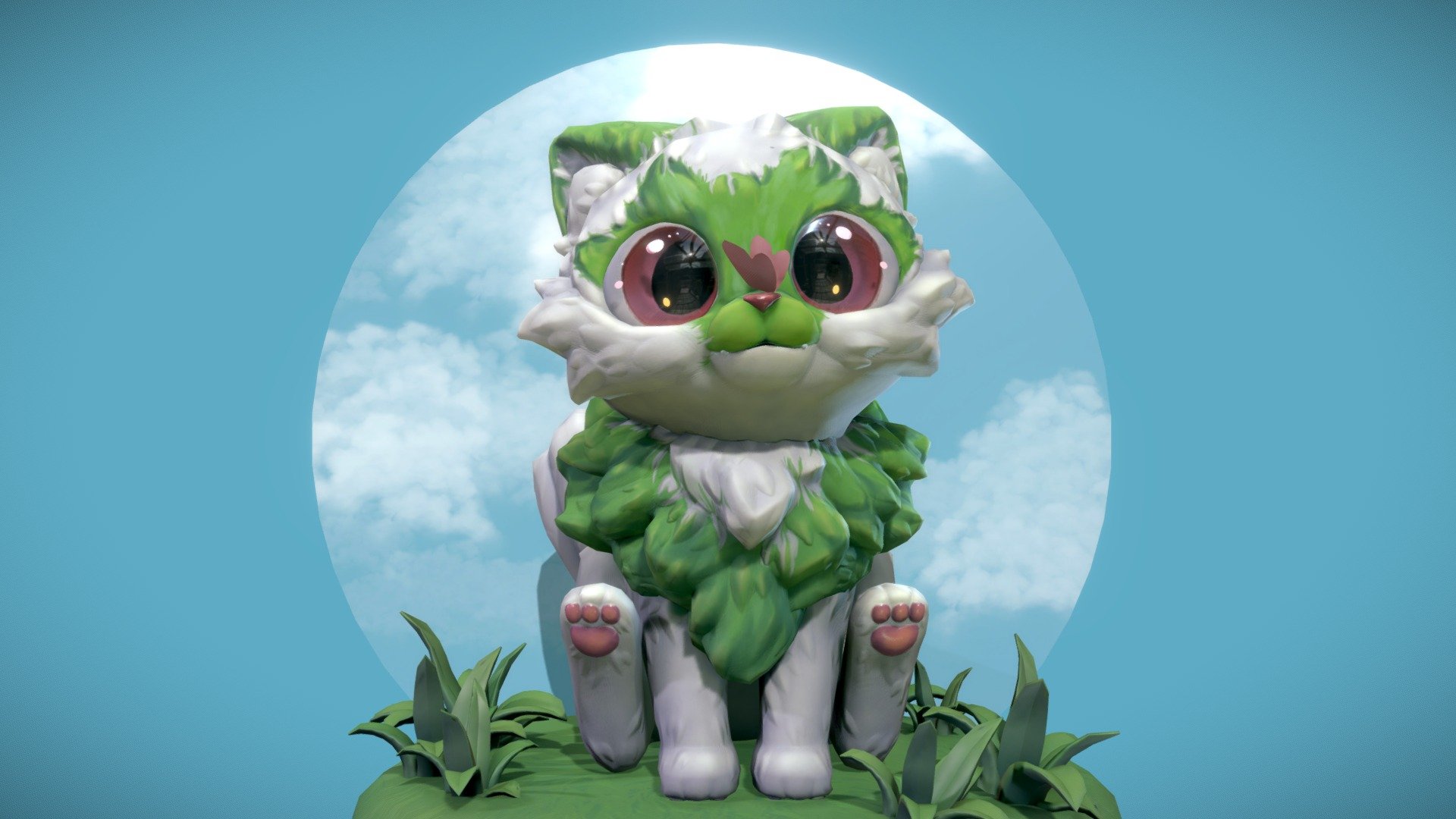 Sprigatito but floof - 3D model by r4iny [5216a8c] - Sketchfab