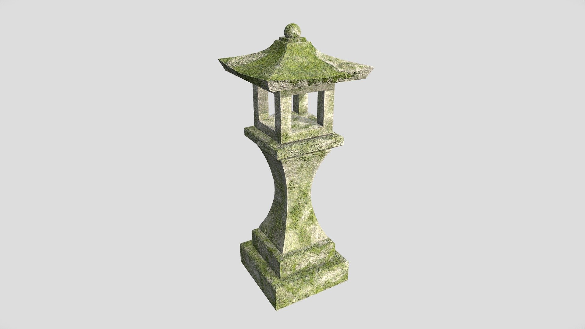 Mossy Japanese Stone Lantern - 3D model by Alexander.Treiner [5217283 ...