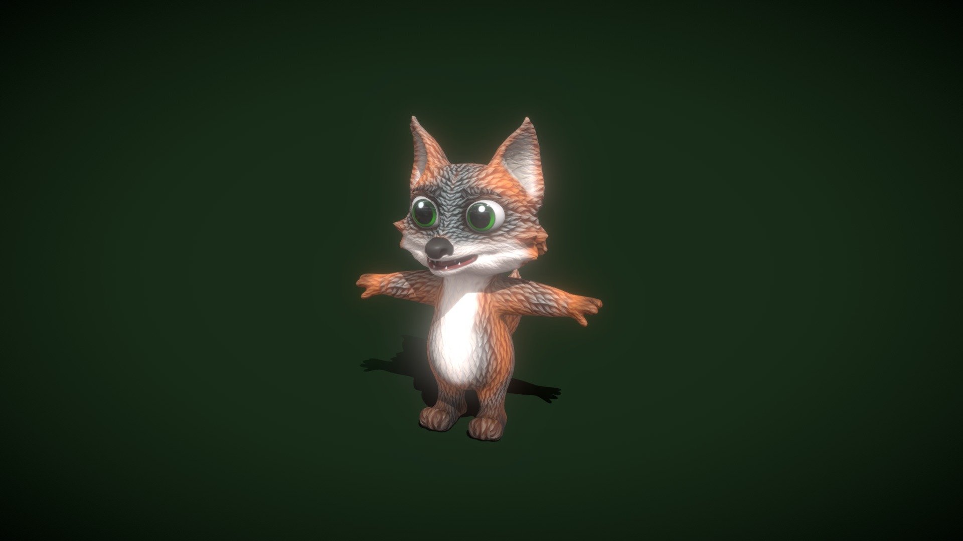 Cartoon Grey Fox 3D Model - Buy Royalty Free 3D model by 3DDisco ...