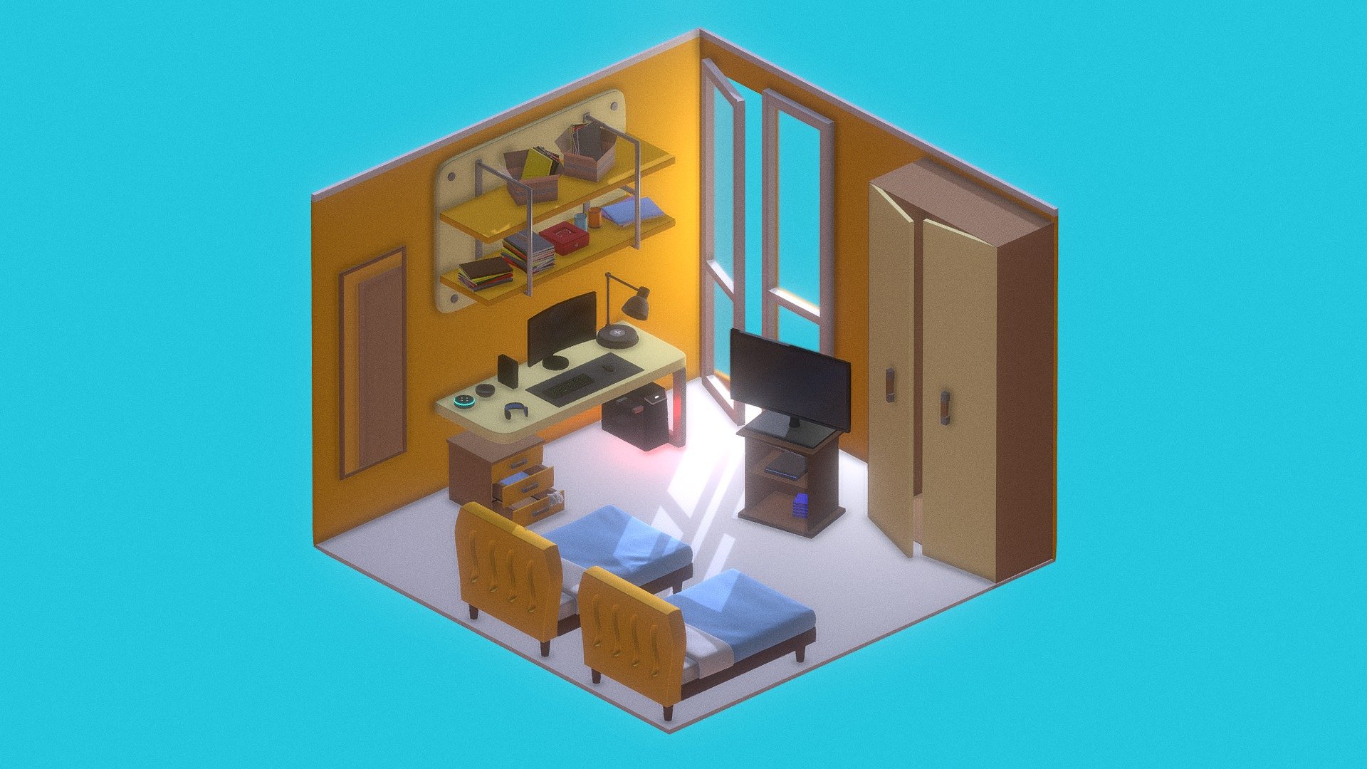 Low poly room - 3D model by Law (@FIXLAW) [5223af9] - Sketchfab