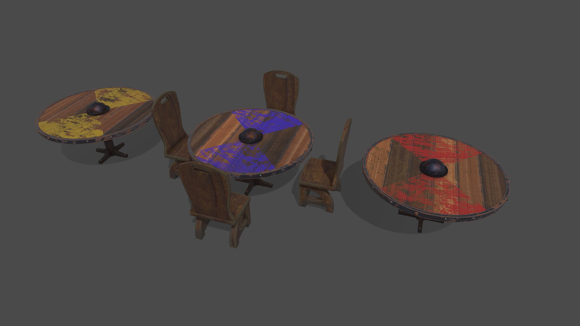 medieval Tables and chairs - Download Free 3D model by efforya [5228921 ...
