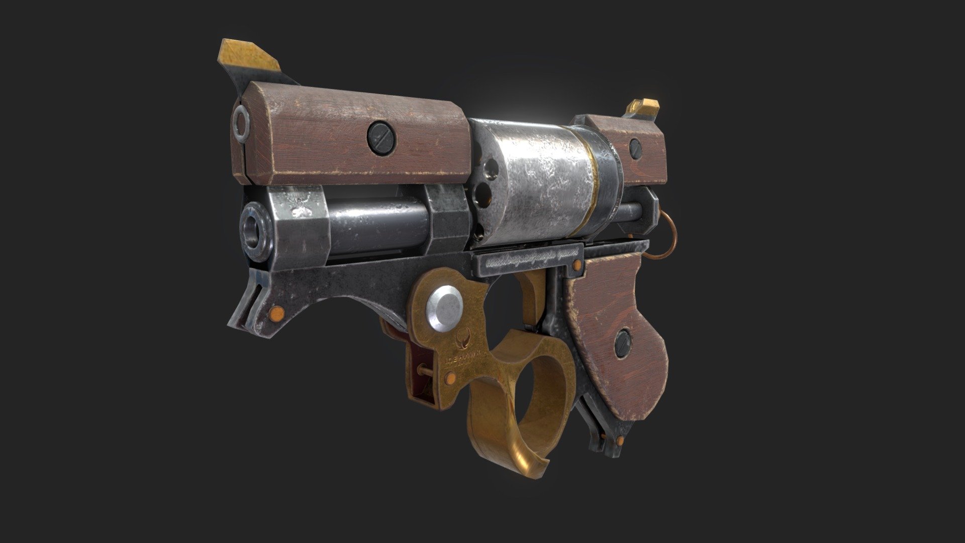 Steampunk revolver - 3D model by Teana (@tia1583) [5234ec3] - Sketchfab