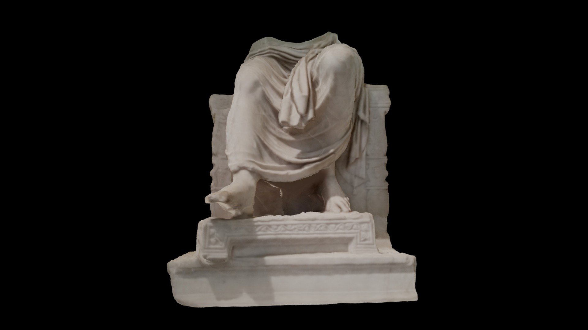 Roman statue of seated man (experiment) - 3D model by Paolo Trapani 3D ...