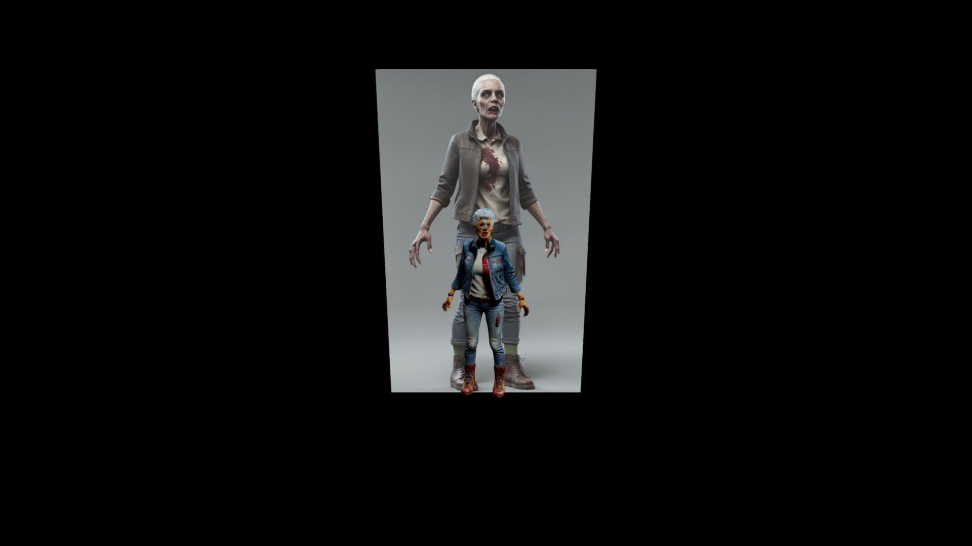 a of a person with a zombie face and a jacket, - Download Free 3D model ...