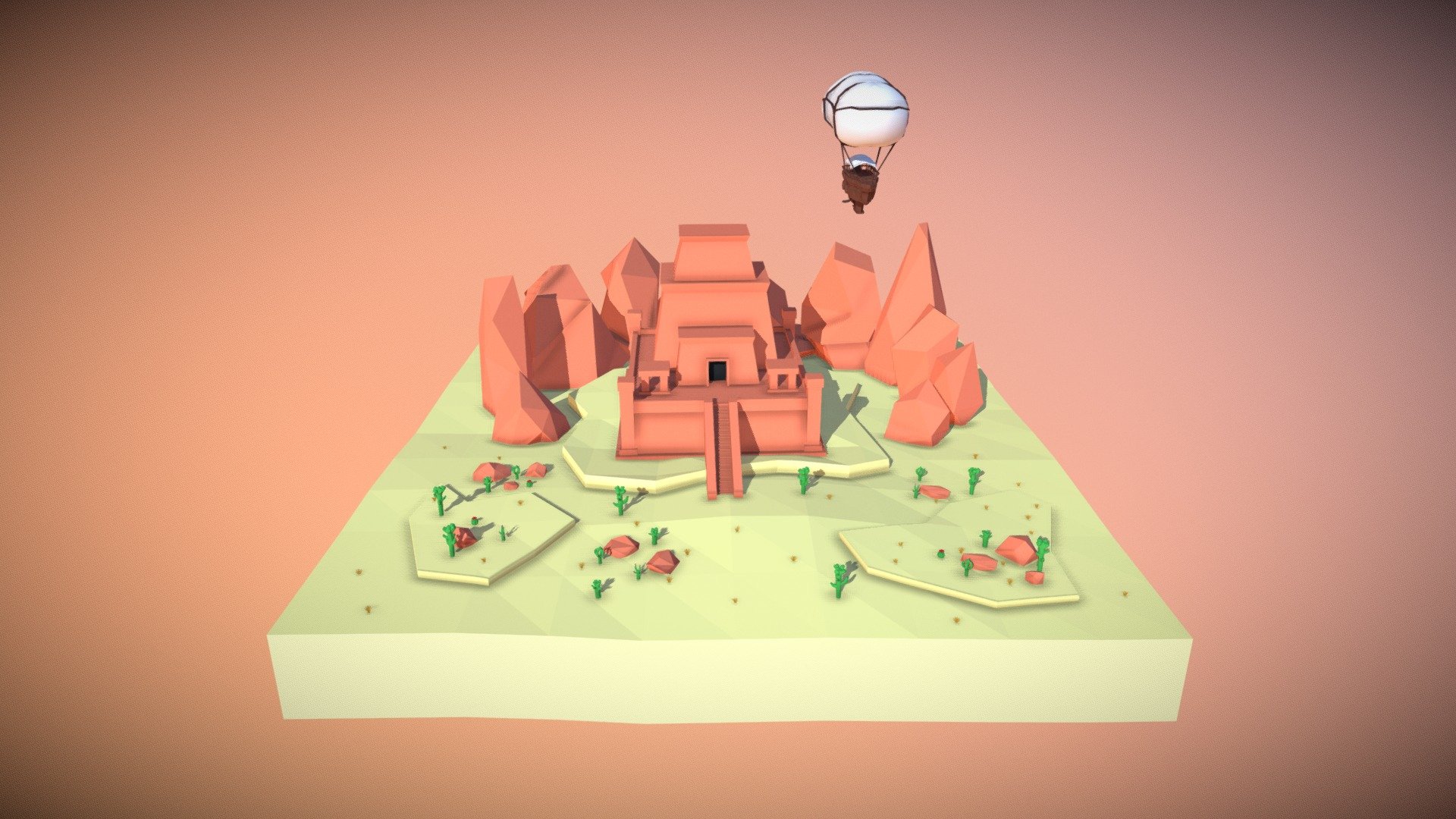 Desert Temple Diorama - 3D model by Deanna (@deannachin) [52461f3 ...