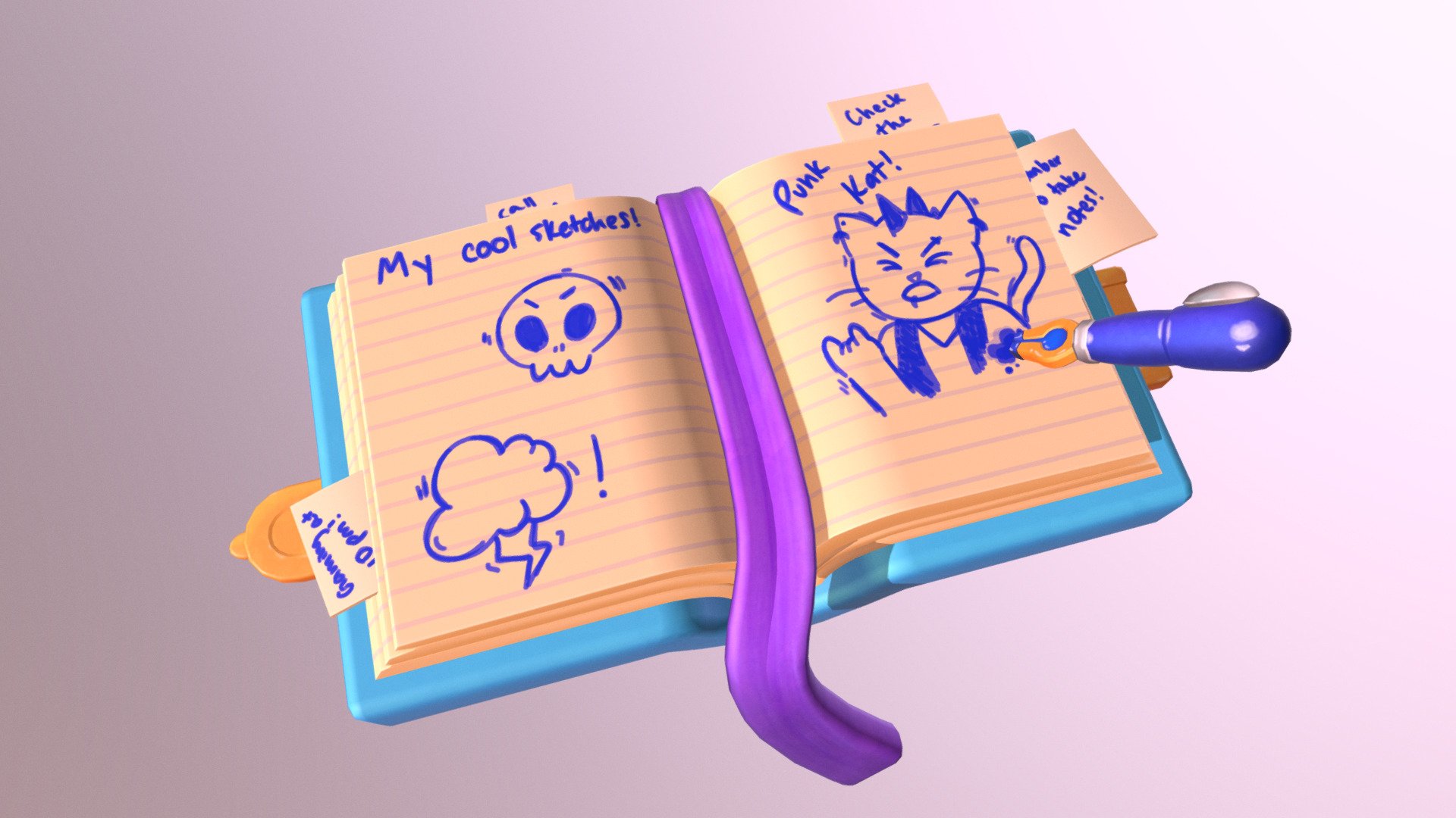 Journal and Pen - 3D model by Shay (@sframirez42) [5254039] - Sketchfab