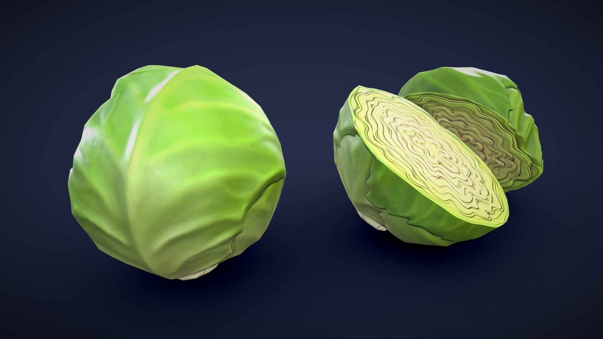 Stylized Cabbage Green - Low Poly - Buy Royalty Free 3D model by LarkArt Store (@Lark.Art ...