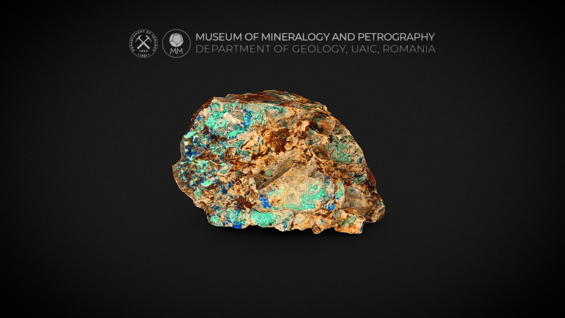 Azurite and Malachite on limestone matrix - 3D model by Museum of ...
