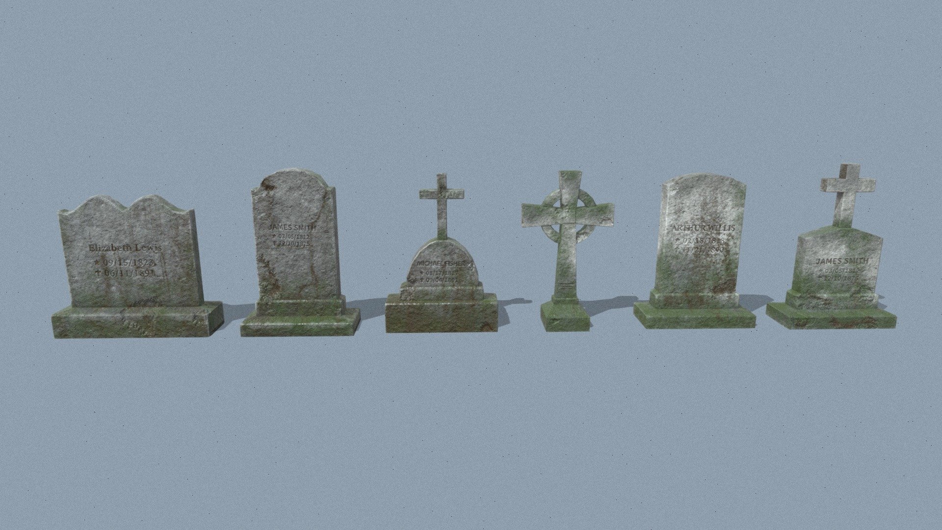 Tombs Grave Sepulture Cemetery Low Poly - Buy Royalty Free 3D model by ...