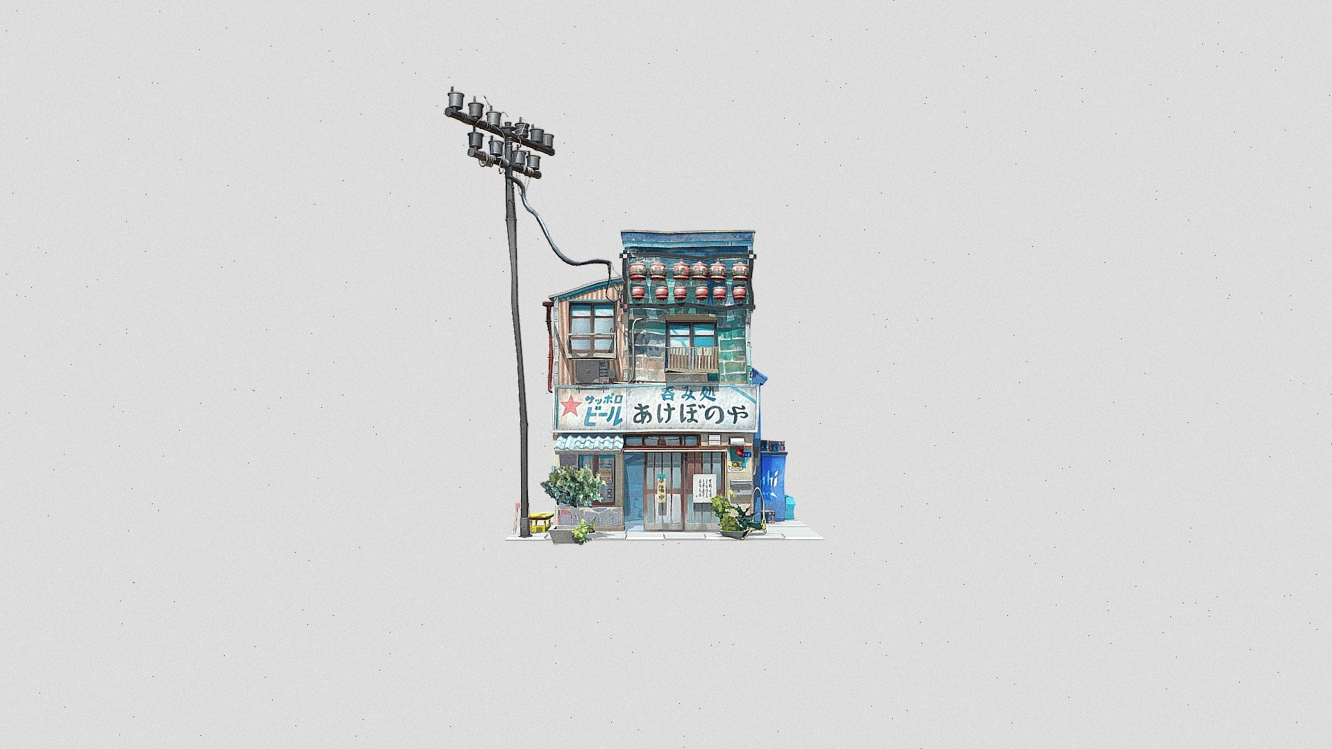 3d Japanese shop - 3D model by kuraflix [525c37b] - Sketchfab