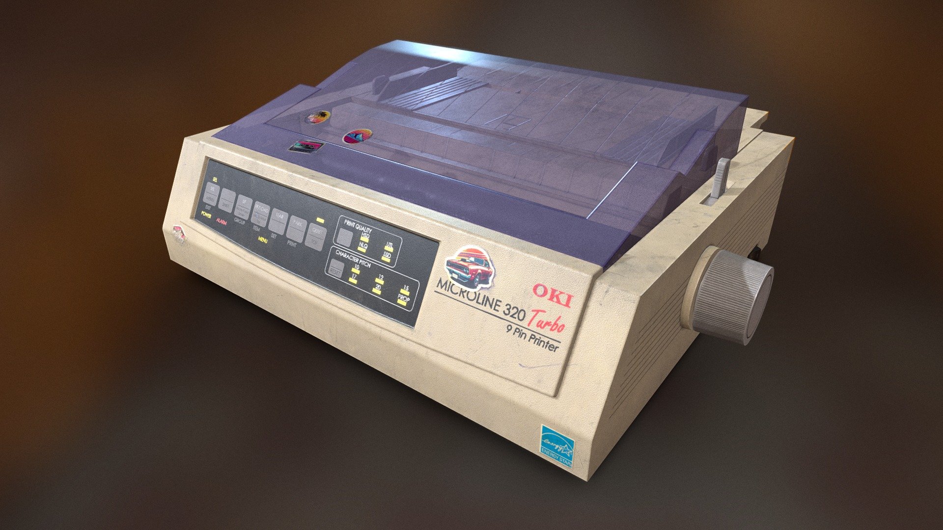 OKI 320 dot matrix printer (low poly tribute) - Download Free 3D model ...