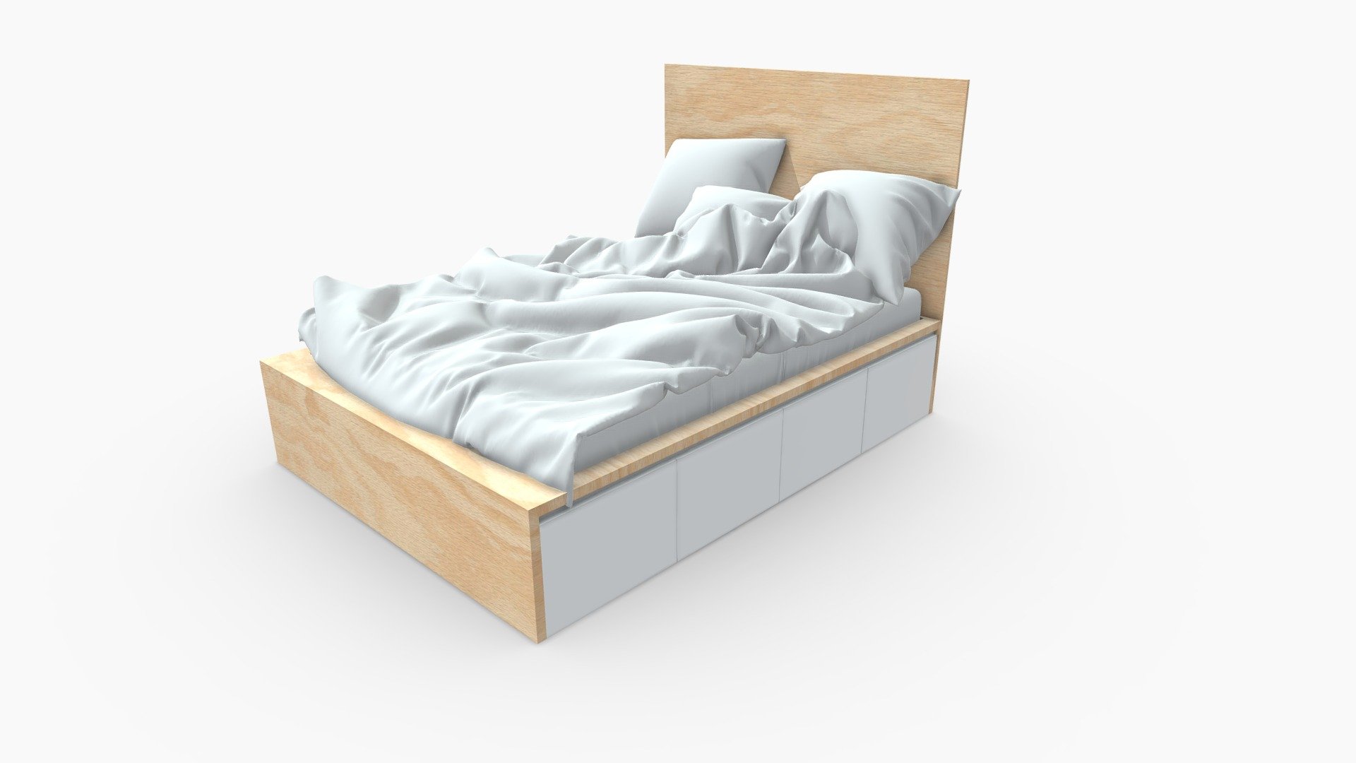 M738. Cama Isla Pino 140 - Buy Royalty Free 3D model by Inmersivo S.A.S ...