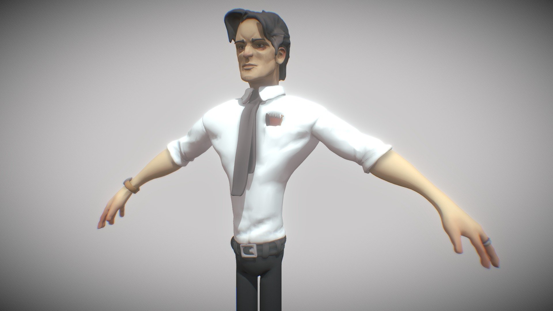Stylized 'office worker' player character - 3D model by Nyrua [5268dee ...