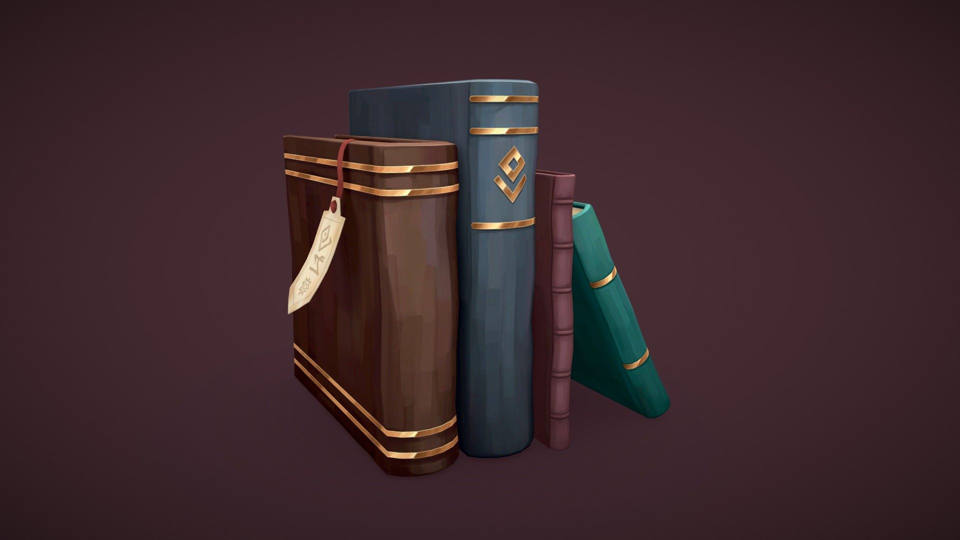Handpainted Book Stack - 3D model by Claire Chidgey (@chidgey) [5269a5d ...