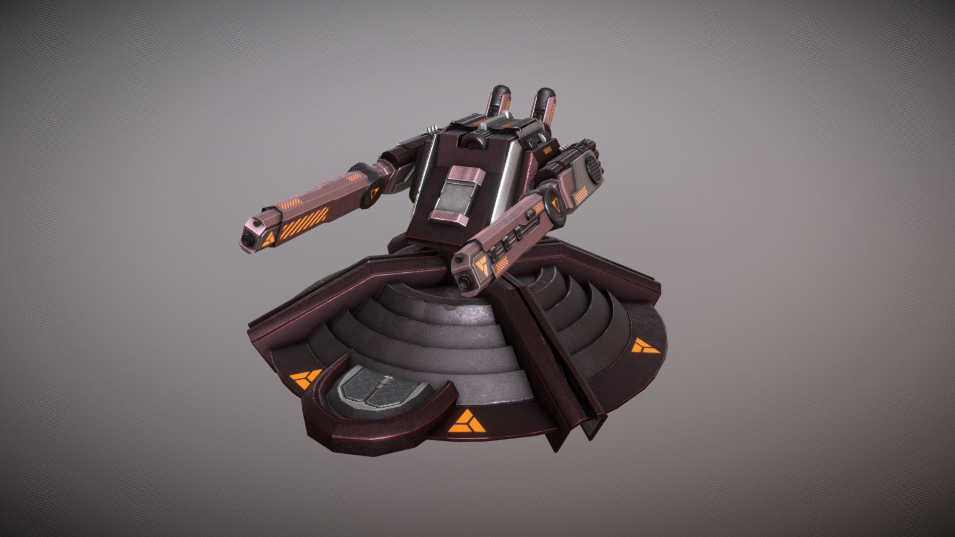 Double cannon turret - 3D model by Calvin_Klein [527a493] - Sketchfab