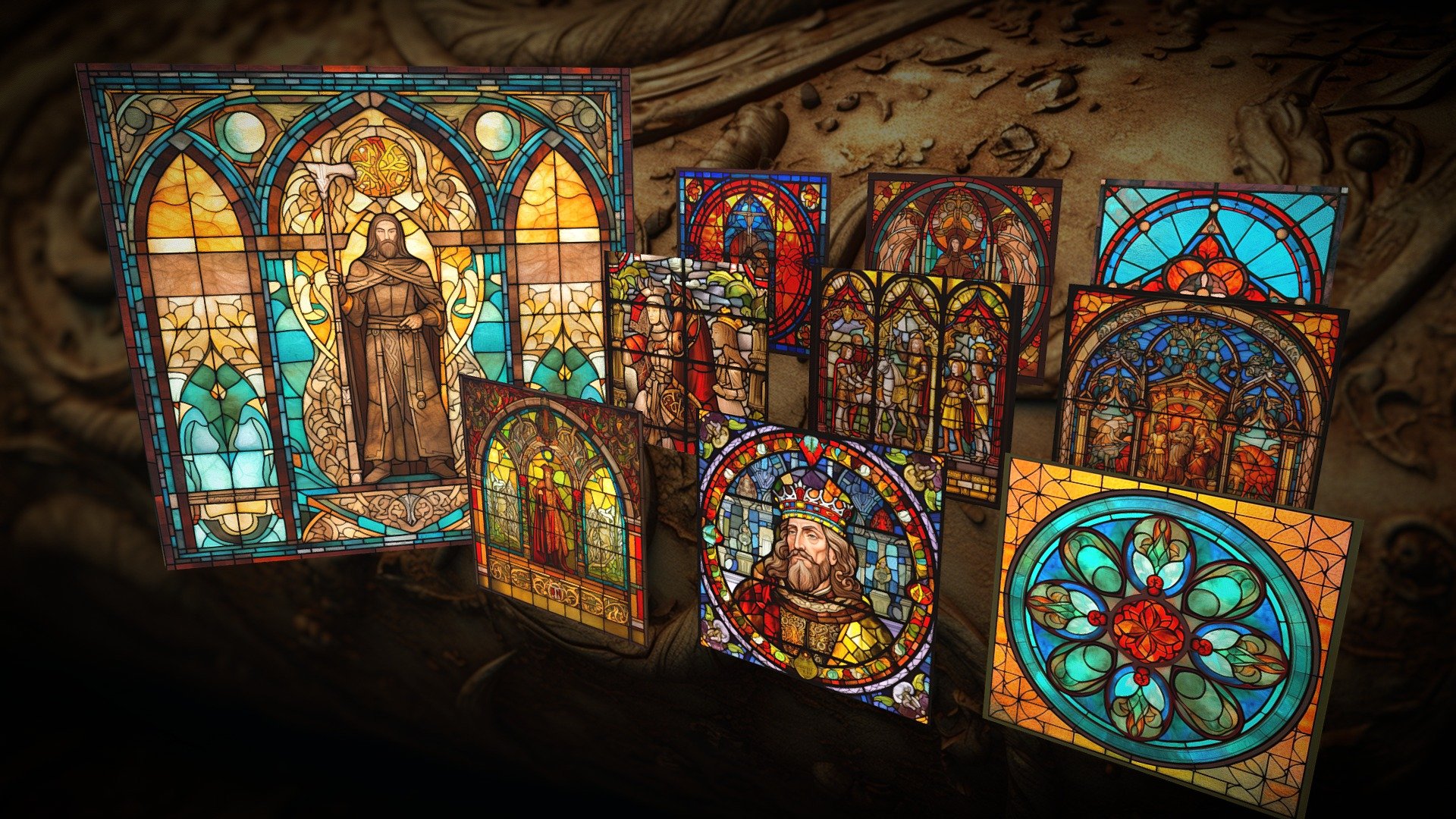 Stained Glass Pack - 3D model by 3D Tudor (@3DTudor) [528784d] - Sketchfab