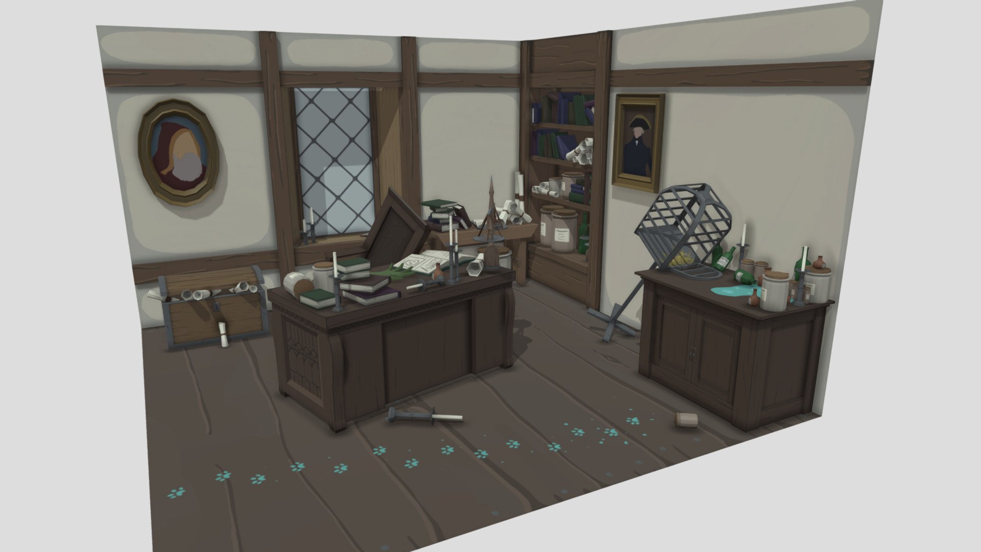 Wizard's Study - 3D model by JoasBremer [52a22bc] - Sketchfab