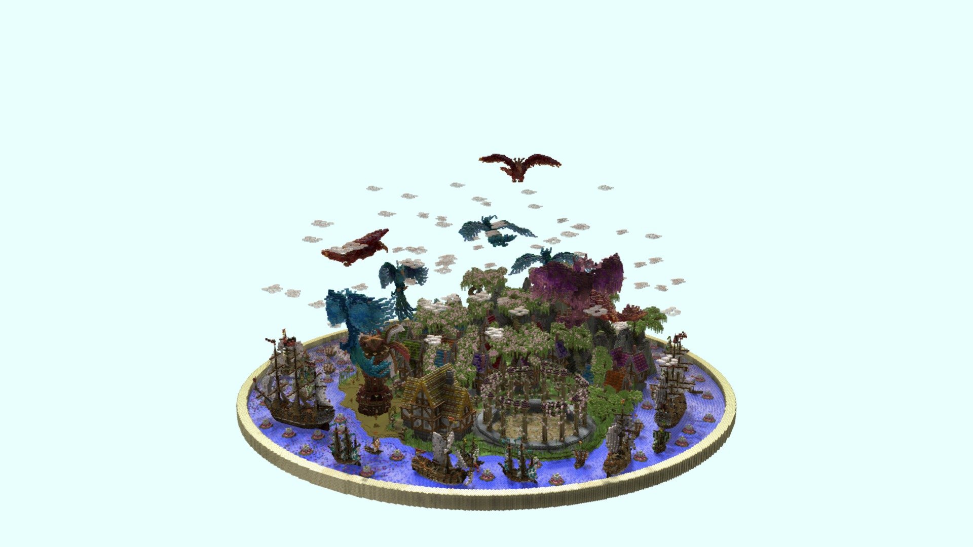 SkyBlock - Village Spawn Map 250x250 v1.0 - 3D model by requlogia ...