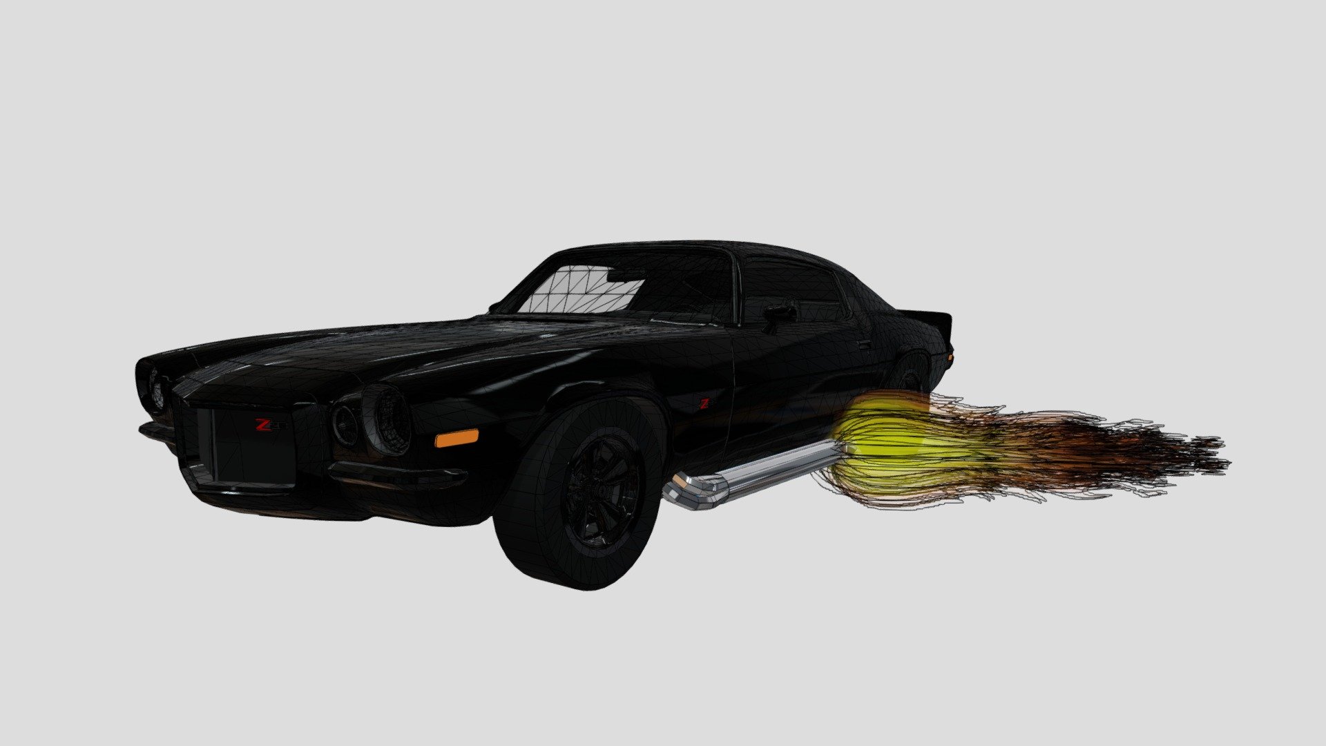Chevrolet Camaro With Flames - Download Free 3D model by Emmanual ...