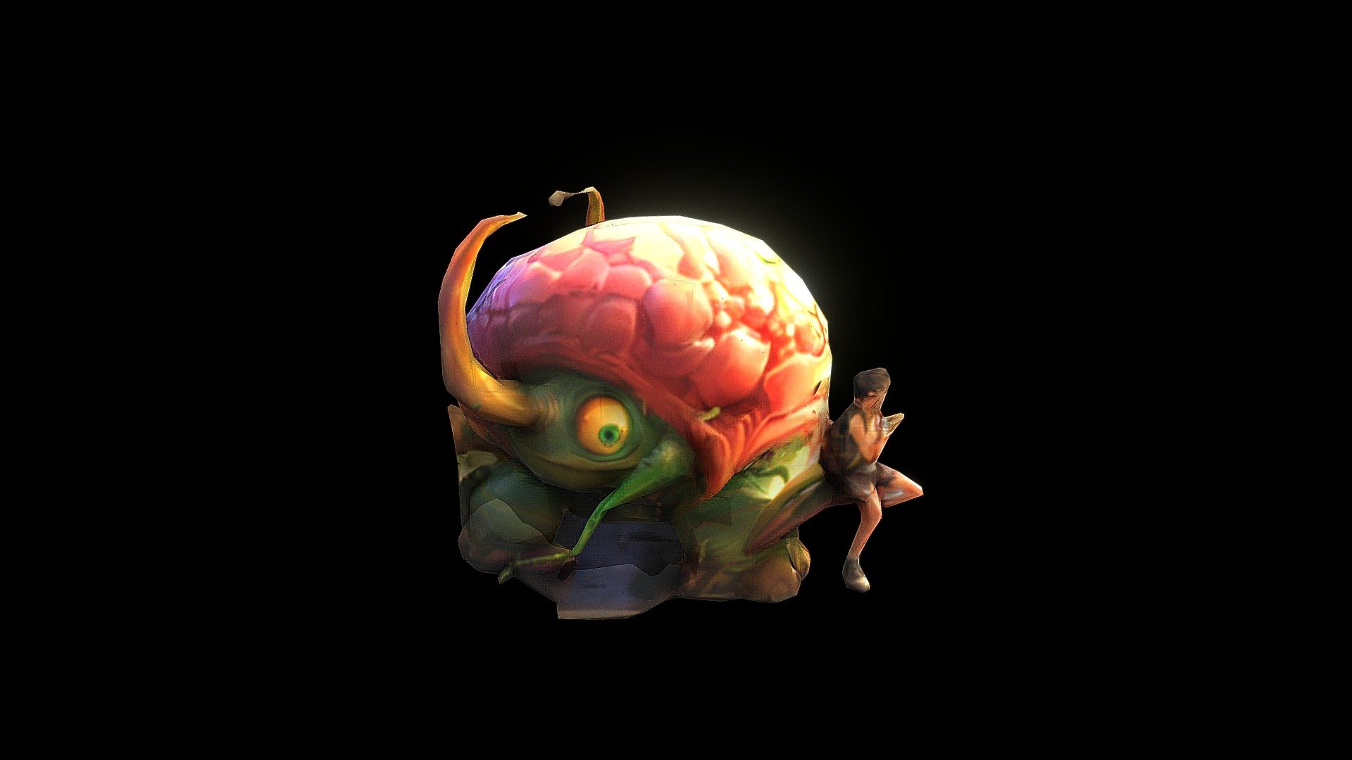 a girl reading a book next to a monster - Download Free 3D model by ...