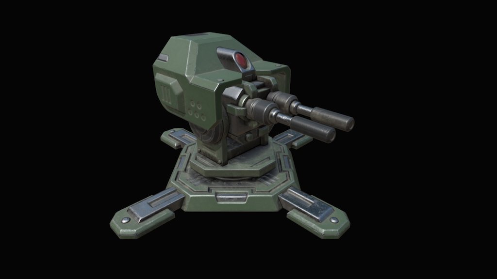 Turret - Textured - 3D model by ryanspinney [52b2725] - Sketchfab