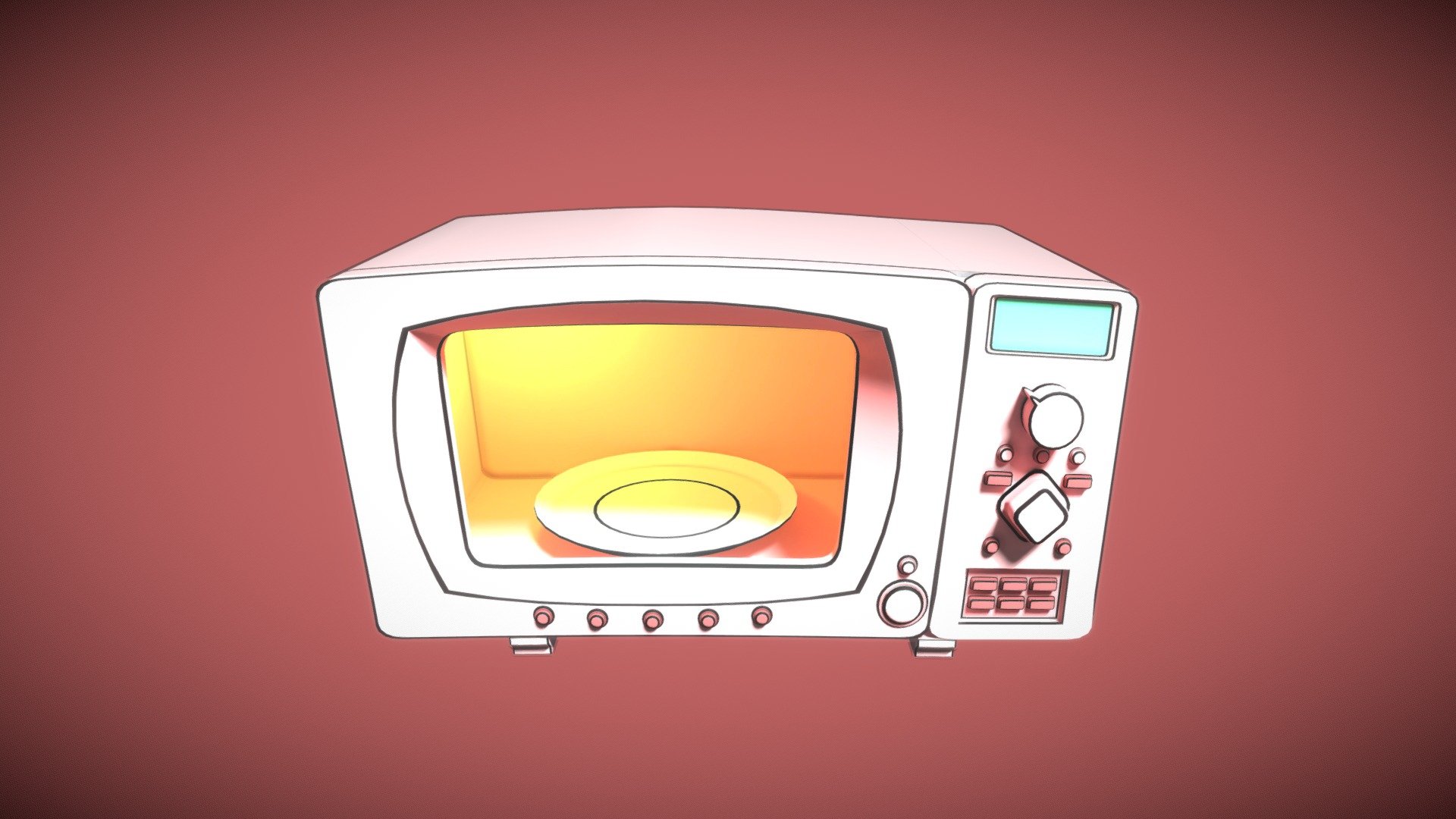 Stylized Microwave - 3D model by 3dreamsmachine [52b6ea4] - Sketchfab