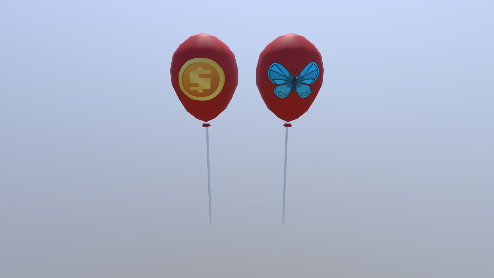 Coin Butterfly Balloons V1 - 3D model by camcouto [52c955e] - Sketchfab