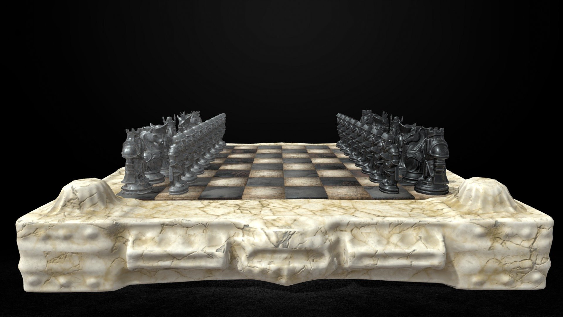 Metallic Chess Set with Realistic 3D Pieces - 3D model by Adem Isler ...