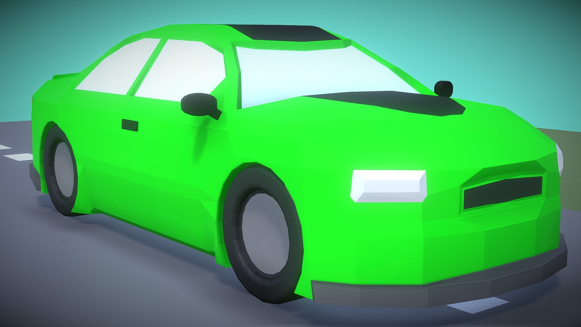 Green Muscle Car (asset) - Download Free 3D model by Luc Smits ...