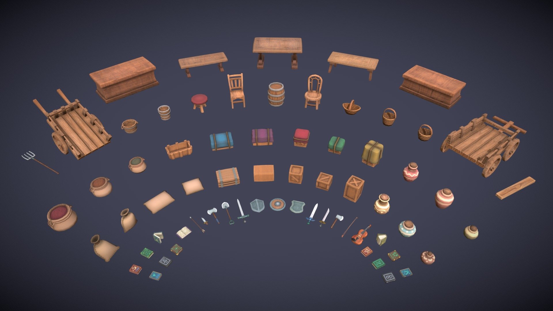 Medieval Miscellaneous Assets - 3D model by Ramuneko [52db908] - Sketchfab