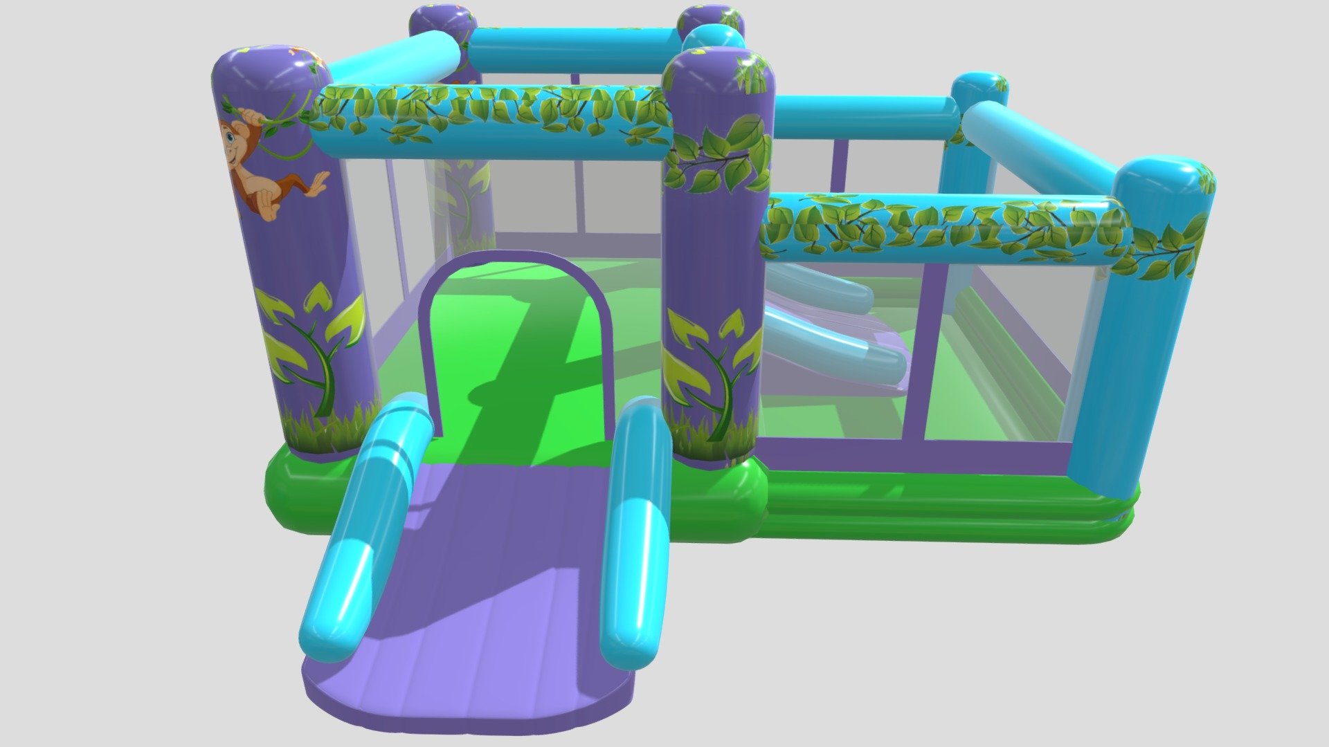 Jungle Theme Bouncy Castle Inflatable 3D Model - 3D model by NBN3D ...