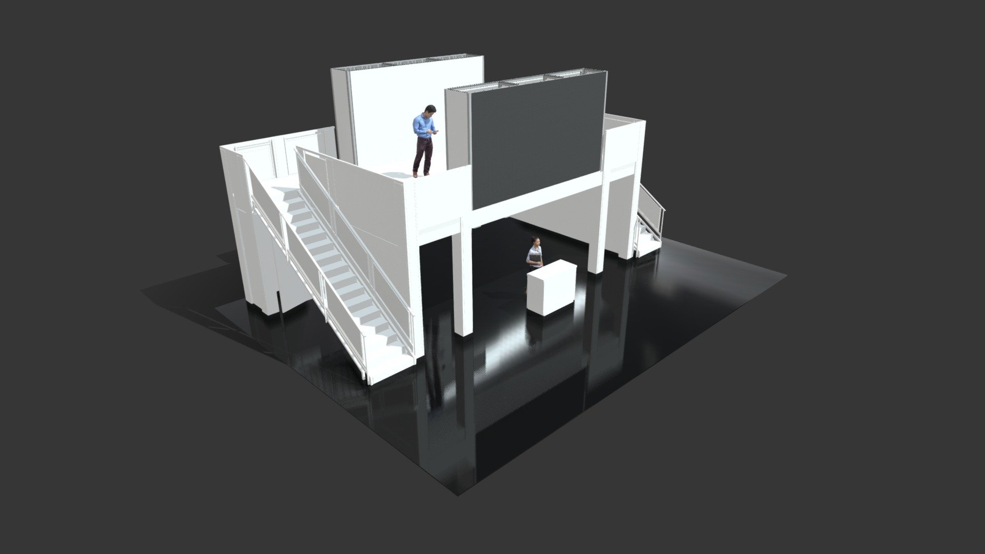 LED Video Wall Double Deck Booth Starting Kit #2 - 3D model by airborne visuals (@airborne ...