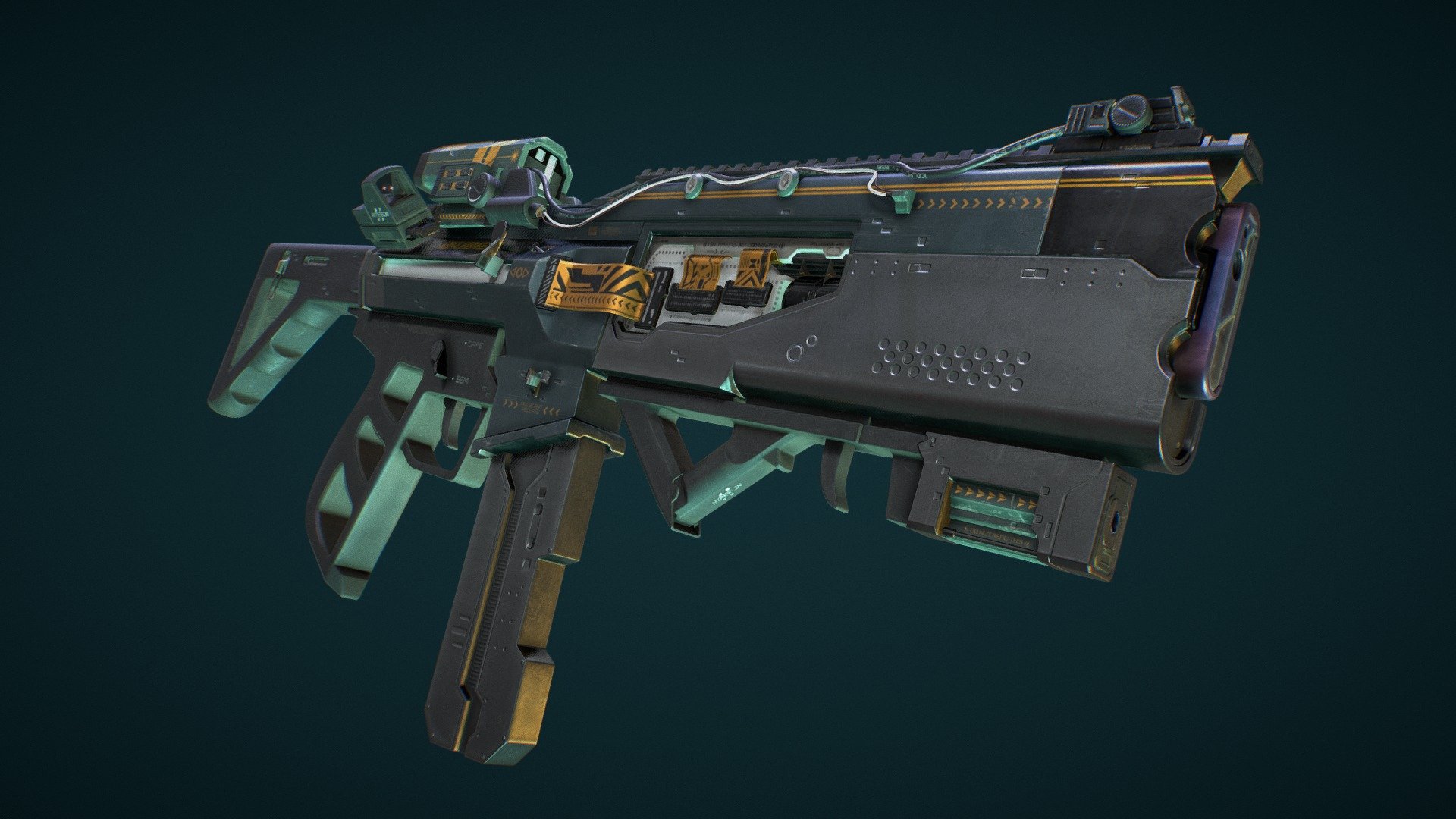 Futuristic Rifle - 3D model by Juan (@JuanGUILLEN) [52ddeb3] - Sketchfab