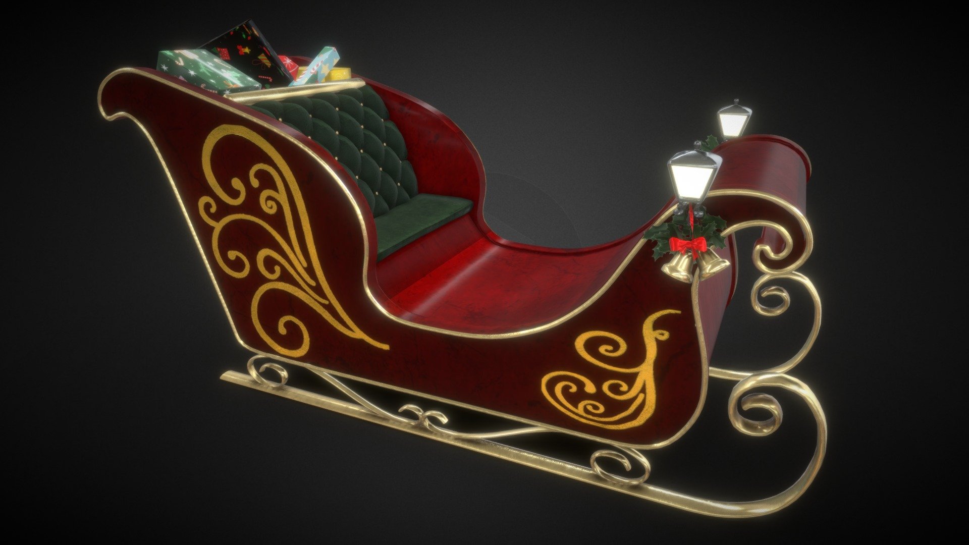 Christmas Sleigh - Buy Royalty Free 3D model by Phil Gornall ...