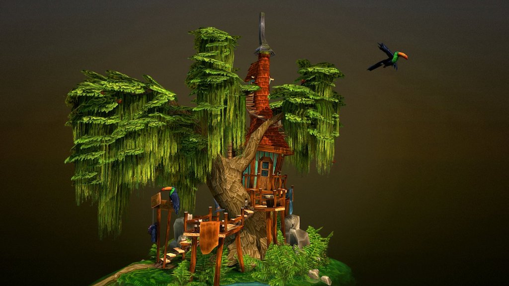 Witch Treehouse - 3D model by lukas.boonen1 [52e530f] - Sketchfab
