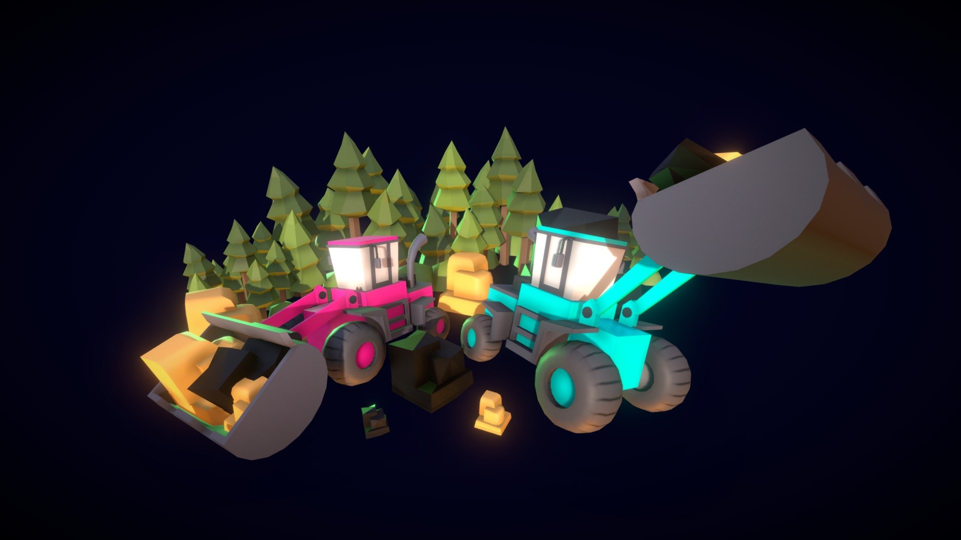 Low Poly Tractors - 3D model by Gianluca Tessicini (@glucat) [52e876d ...
