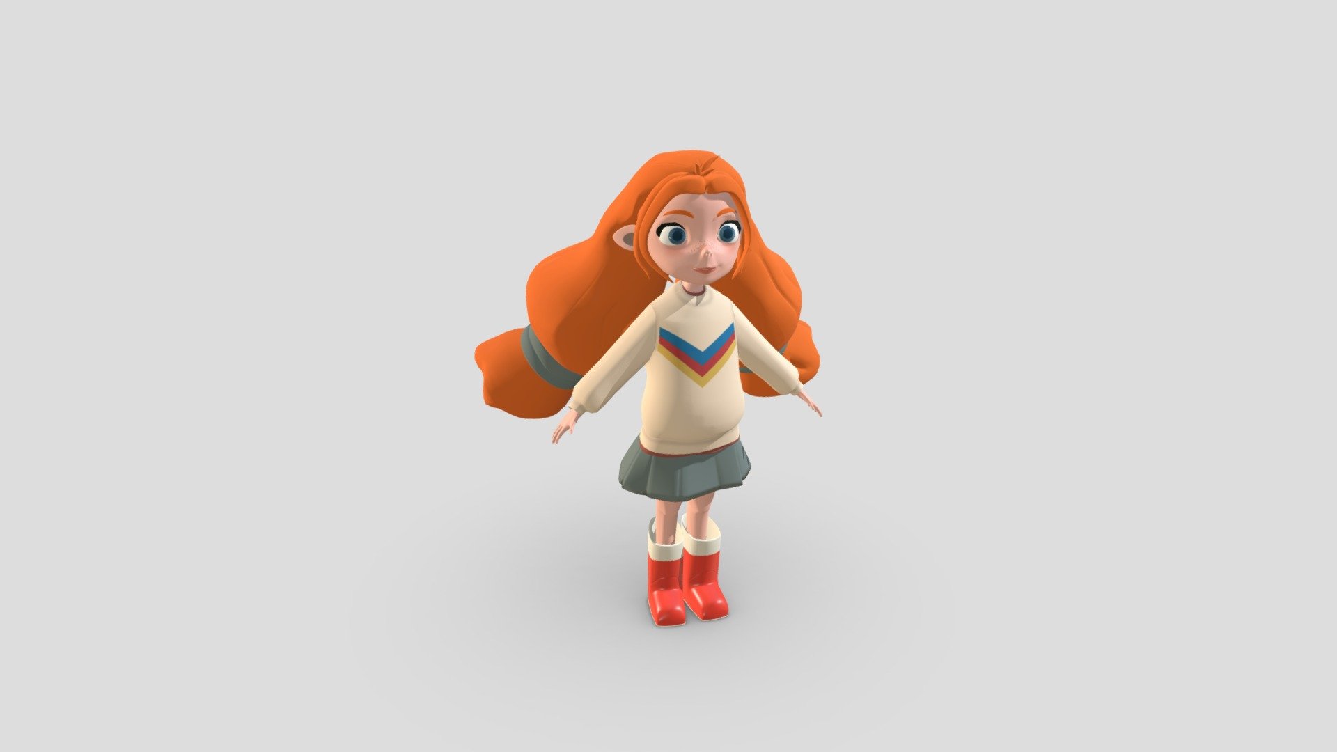 3D red hair character - 3D model by noah.beaujean [52f5251] - Sketchfab