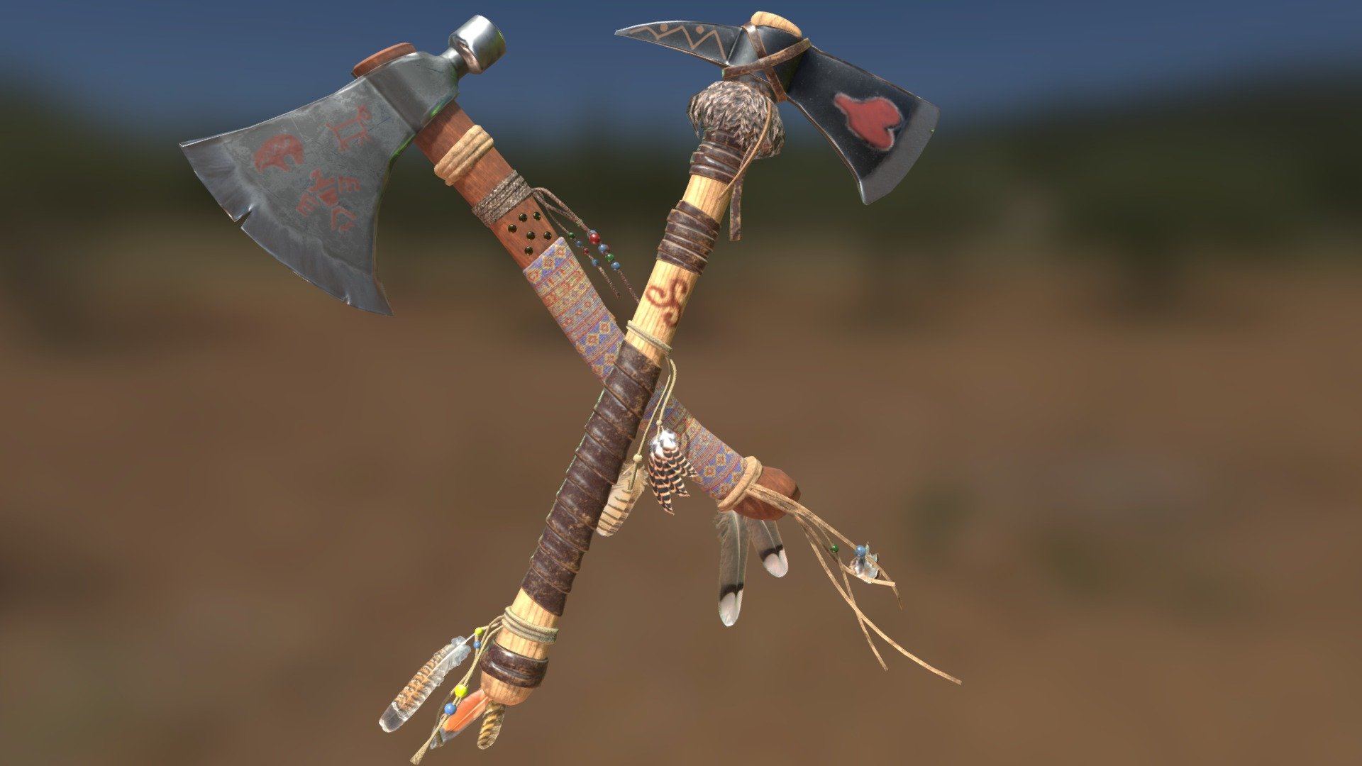 American Indian Tribal Axes - Download Free 3D model by den4ik4irik ...