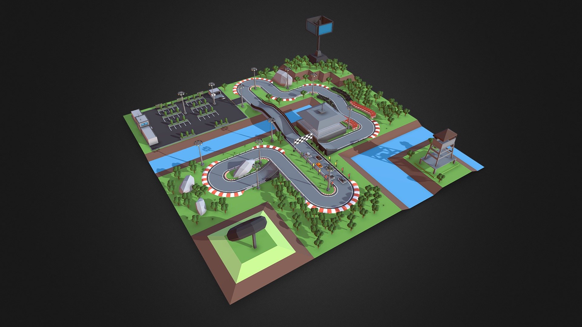 Low Poly race track - Download Free 3D model by Qualix_studio ...