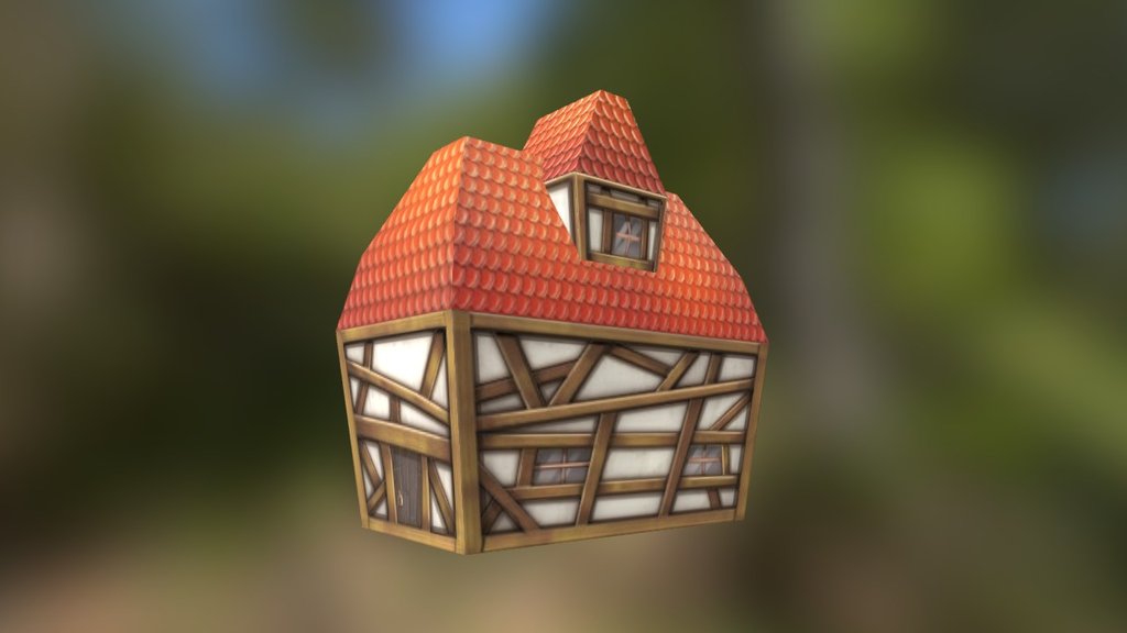 Cottage Low Poly - 3D model by m.tousty [52fd128] - Sketchfab