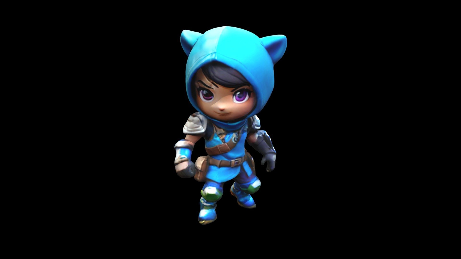 "Breezy Knight" - A female character with blue h - Download Free 3D ...