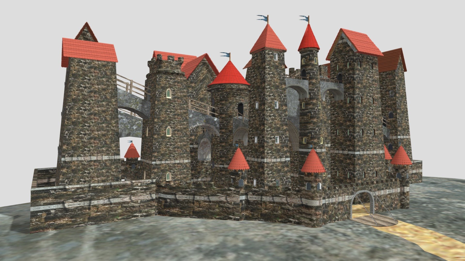 Castle 07 Final - Download Free 3D model by gogiart (@agt14032013) [530c21a] - Sketchfab