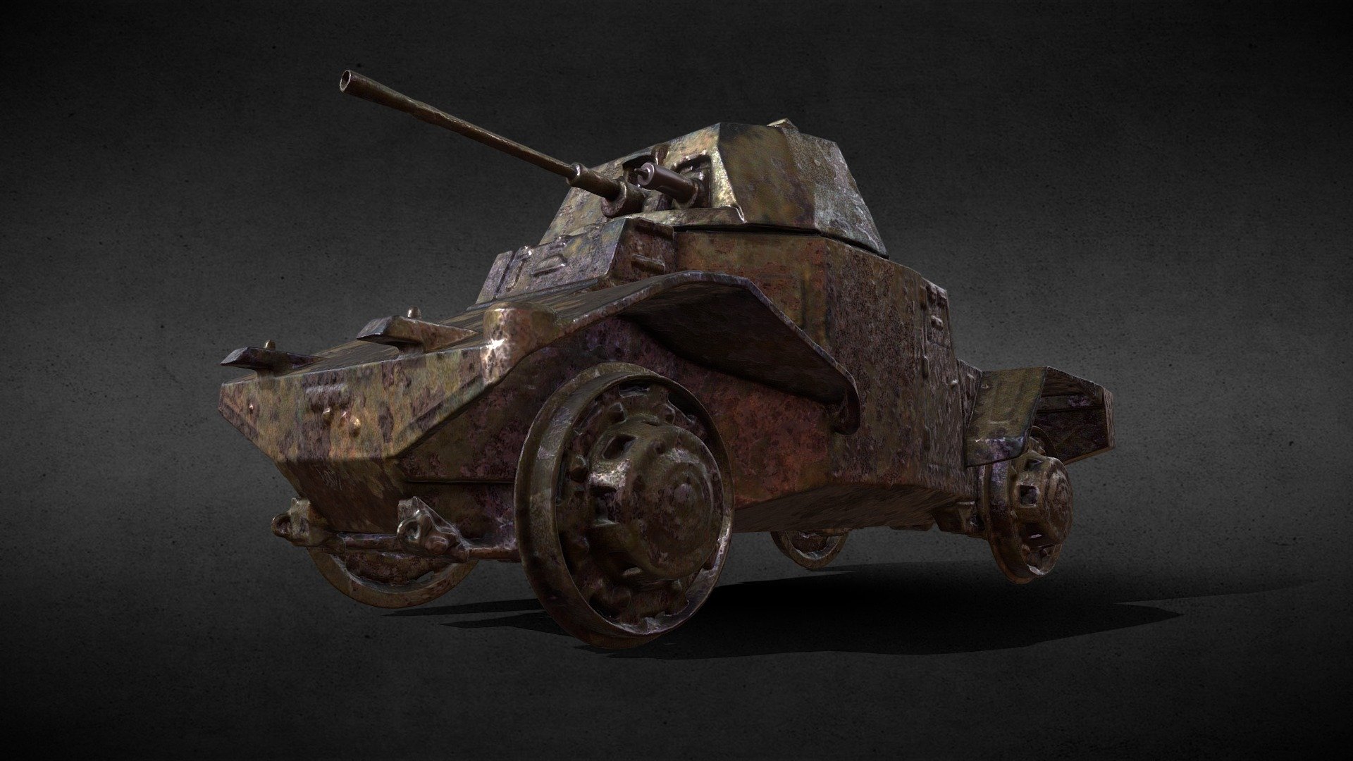 World War II Vehicle_01 rust (PBR texture) - Buy Royalty Free 3D model ...