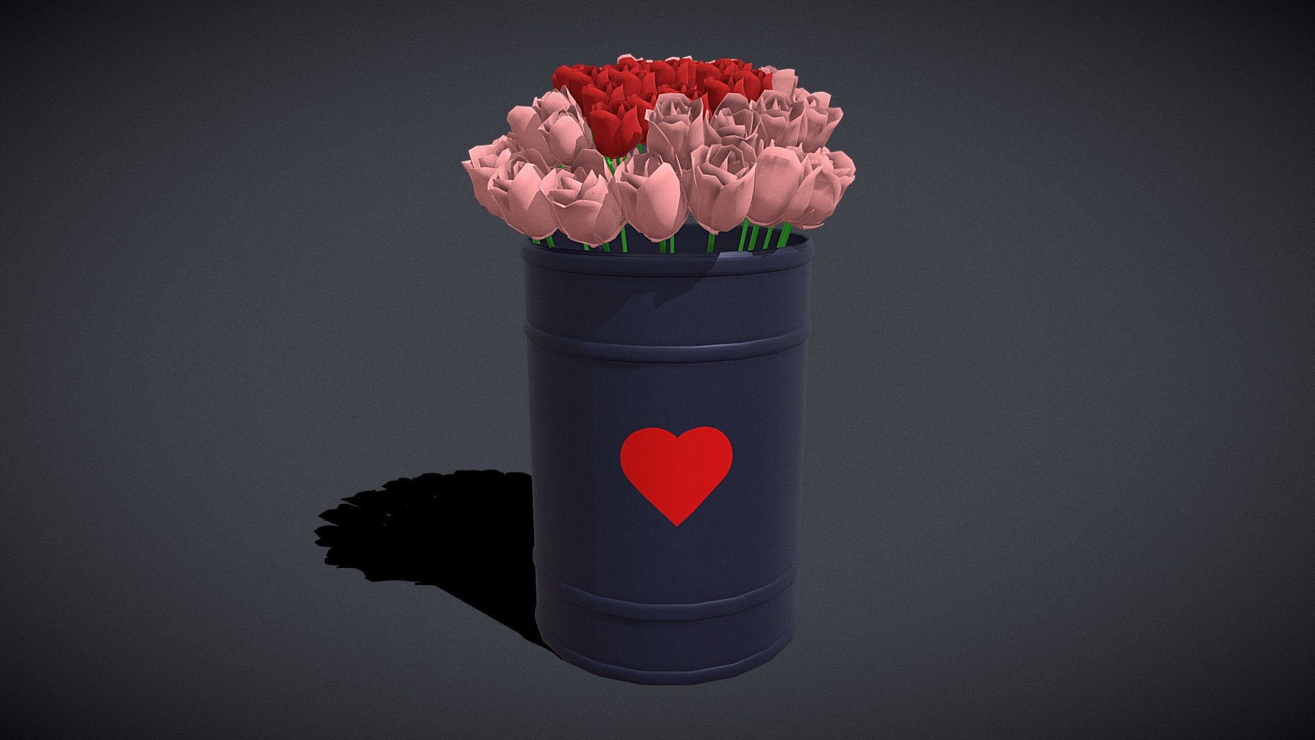 Roses Tin Red and Pink - Buy Royalty Free 3D model by ...