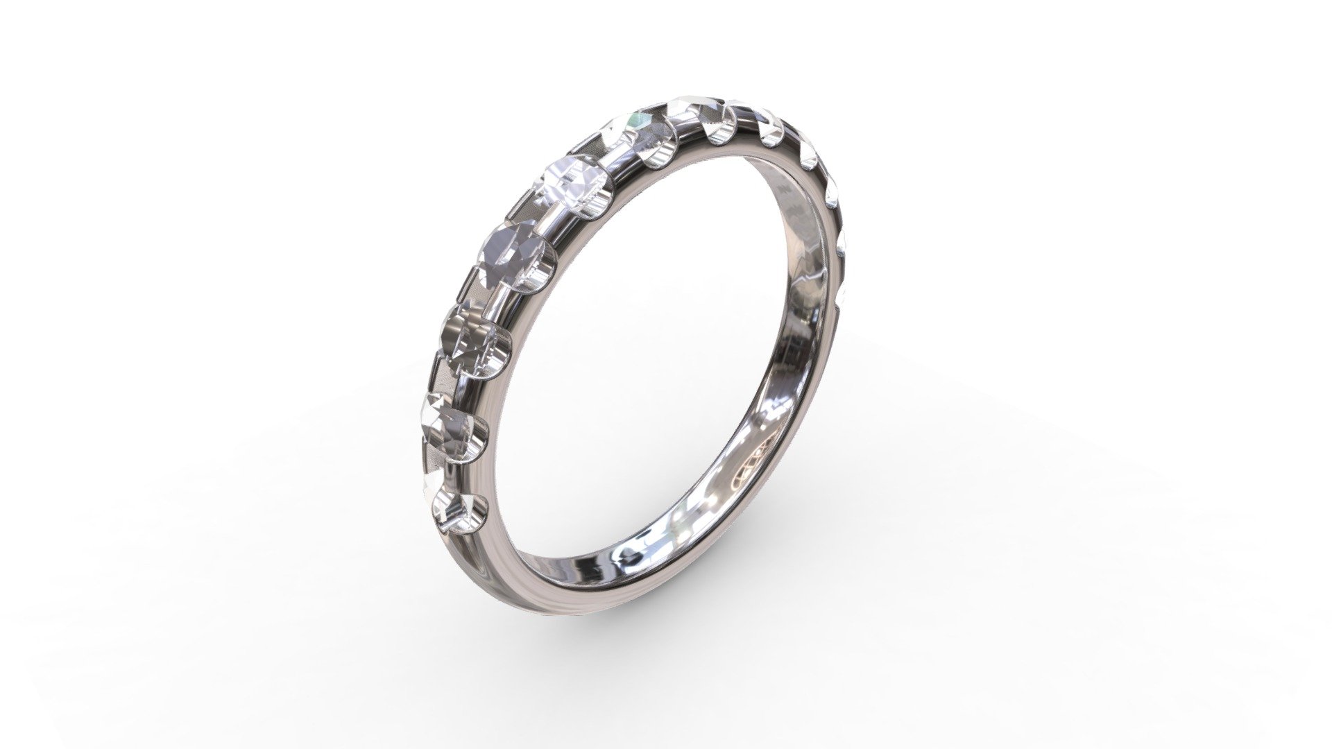 Shared Prong Half Ring - 3D model by Luis Rocha (@TherochaDesigner ...
