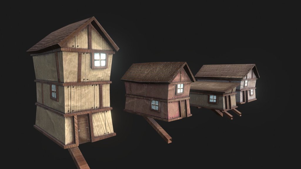 Medieval Houses - 3D model by seborn [532b269] - Sketchfab